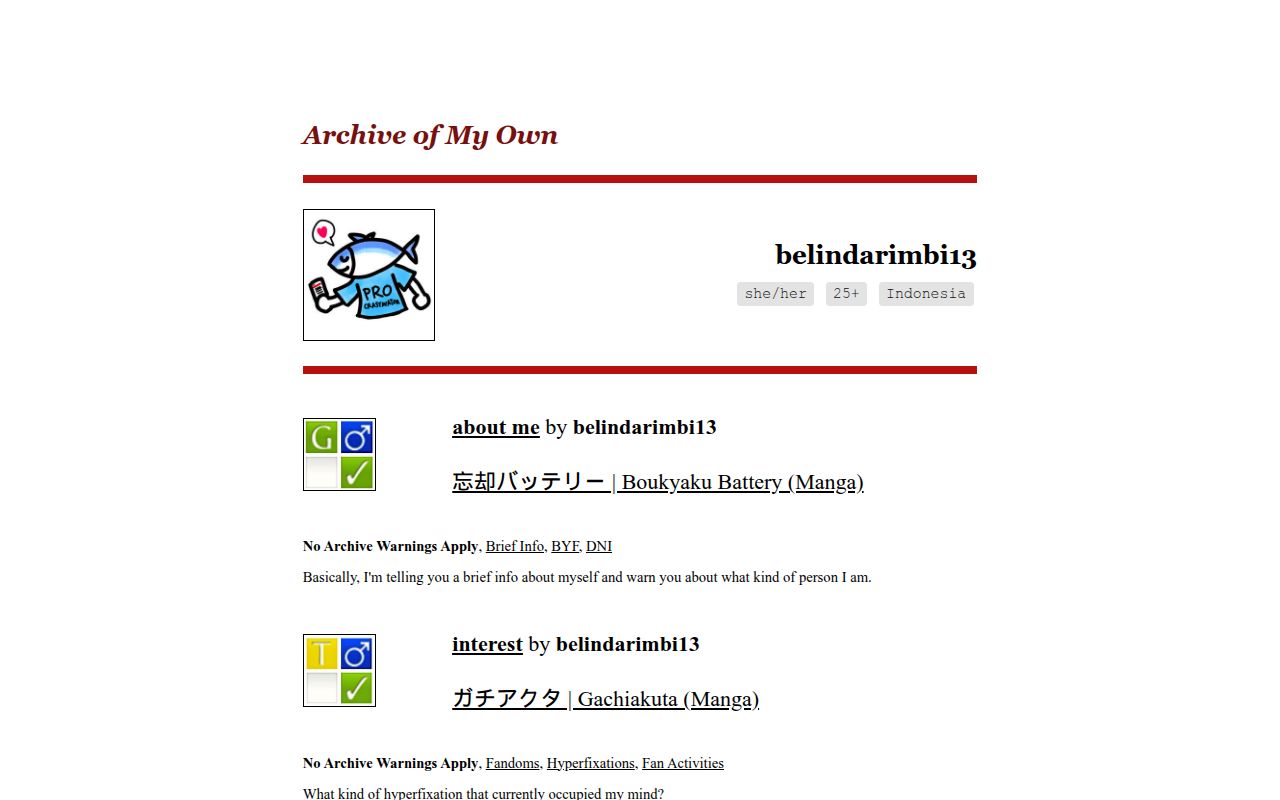 archive of my own | heya, bels' here!